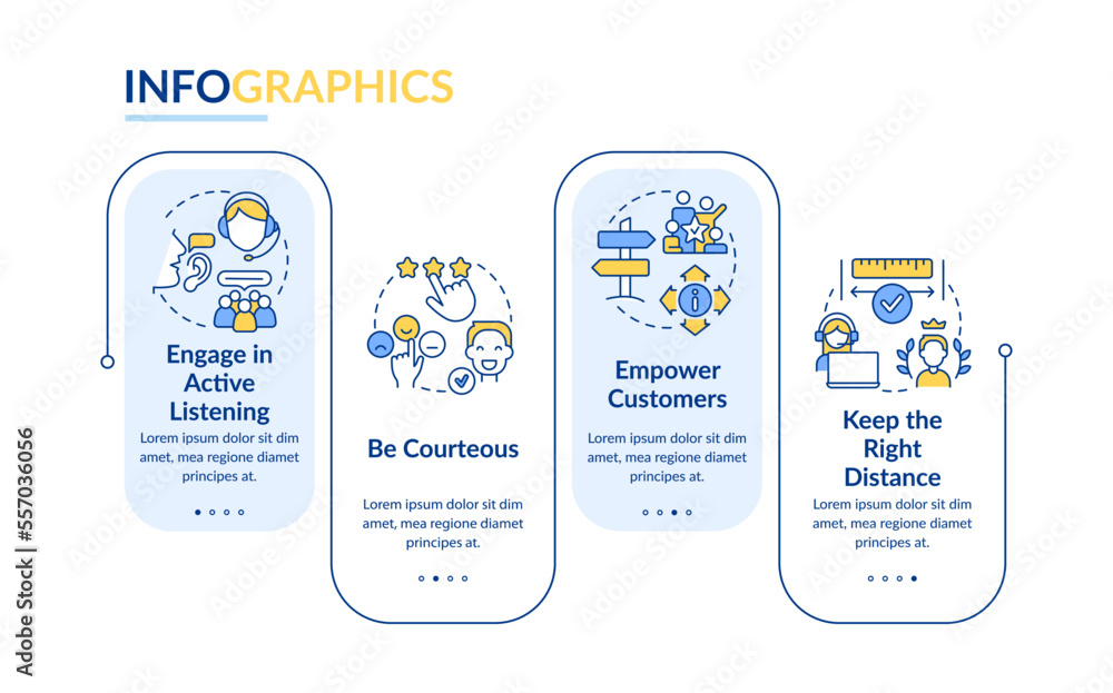 Call center customer service work rectangle infographic template. Data ...