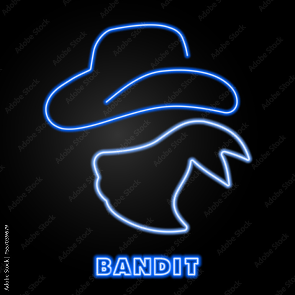 bandit neon sign, modern glowing banner design, colorful modern design ...
