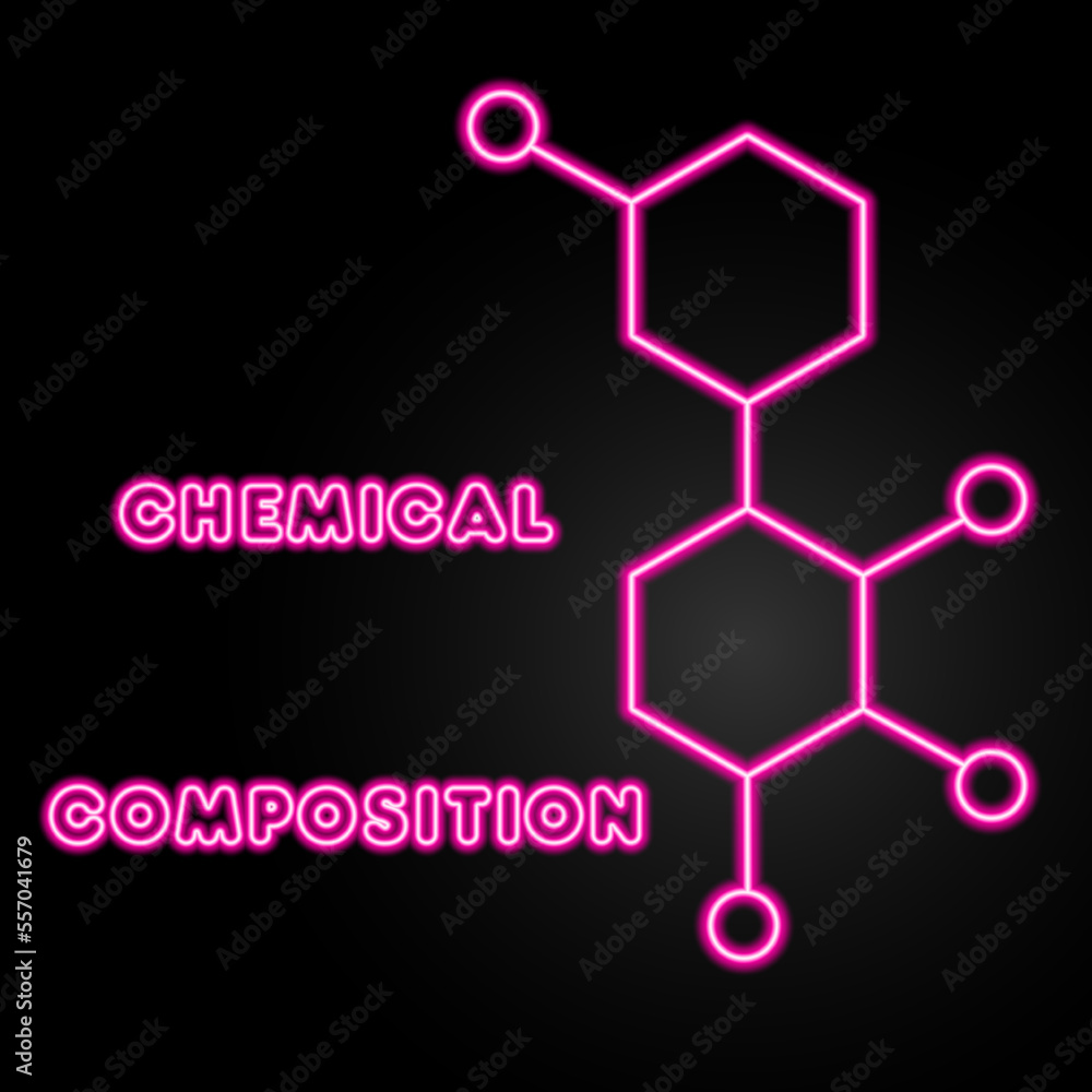 chemical composition neon sign, modern glowing banner design, colorful ...