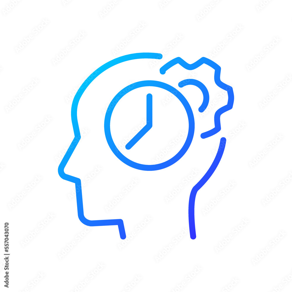 Time for thinking process pixel perfect gradient linear vector icon ...