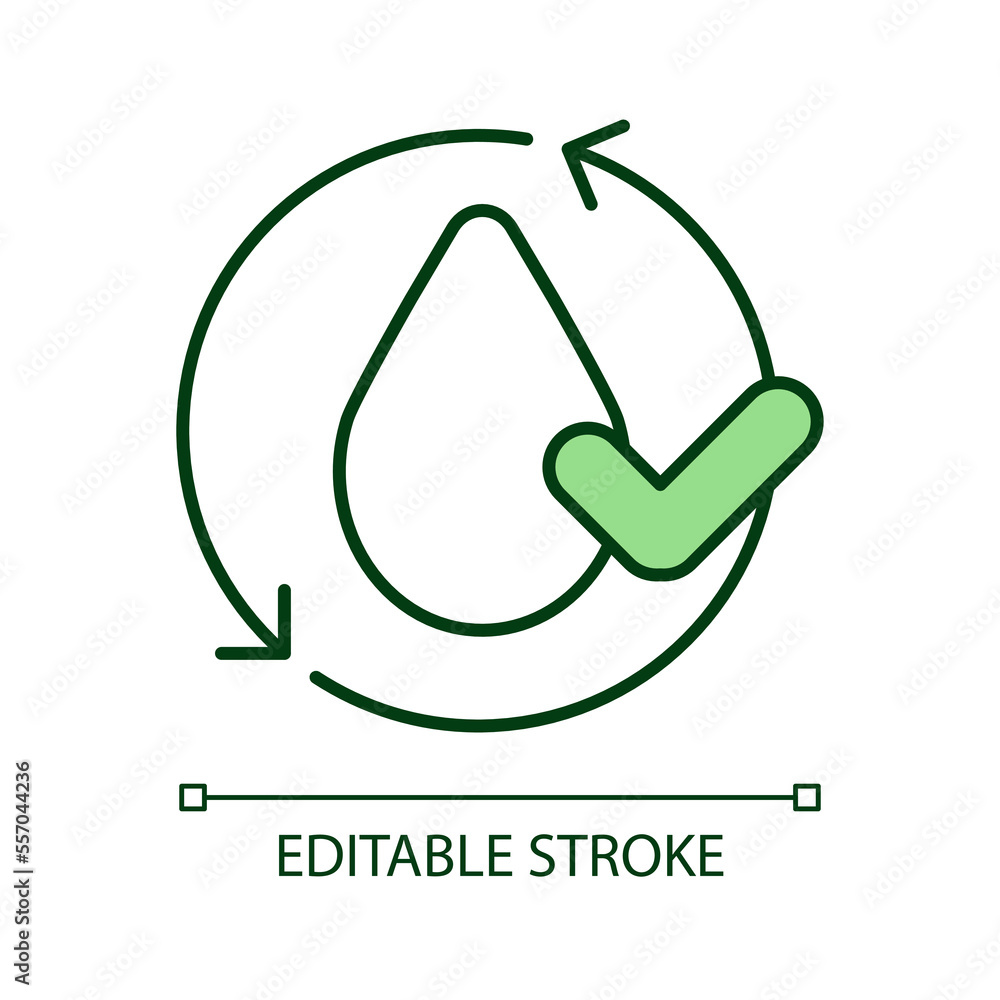 Water cycle RGB color icon. Fresh and saline water. Hydrologic pathway ...