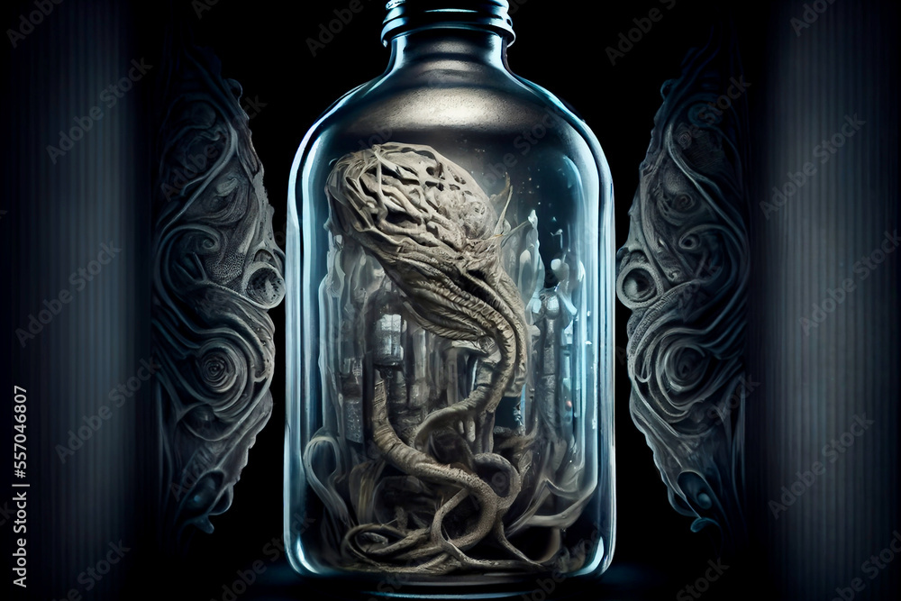 Generative AI abstract render of an alien fetus Stock Illustration ...