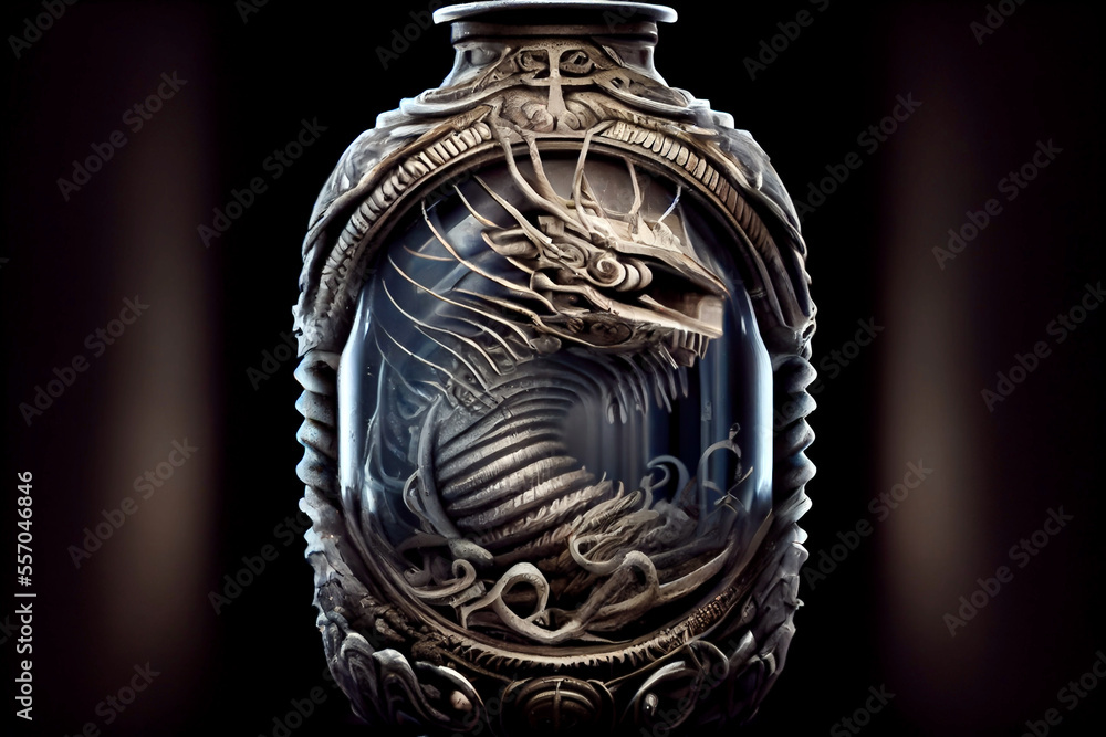 Generative AI abstract render of an alien fetus Stock Illustration ...