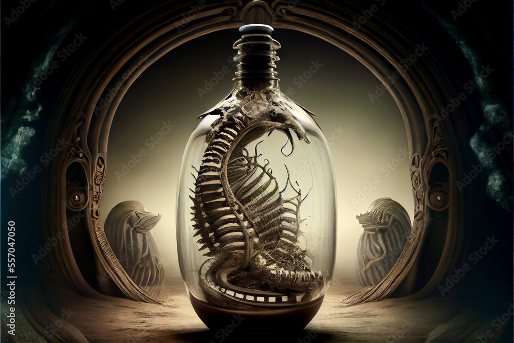 Generative AI abstract render of an alien fetus Stock Illustration ...