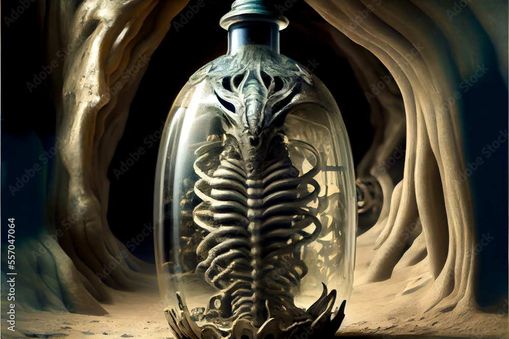 Generative AI abstract render of an alien fetus Stock Illustration ...