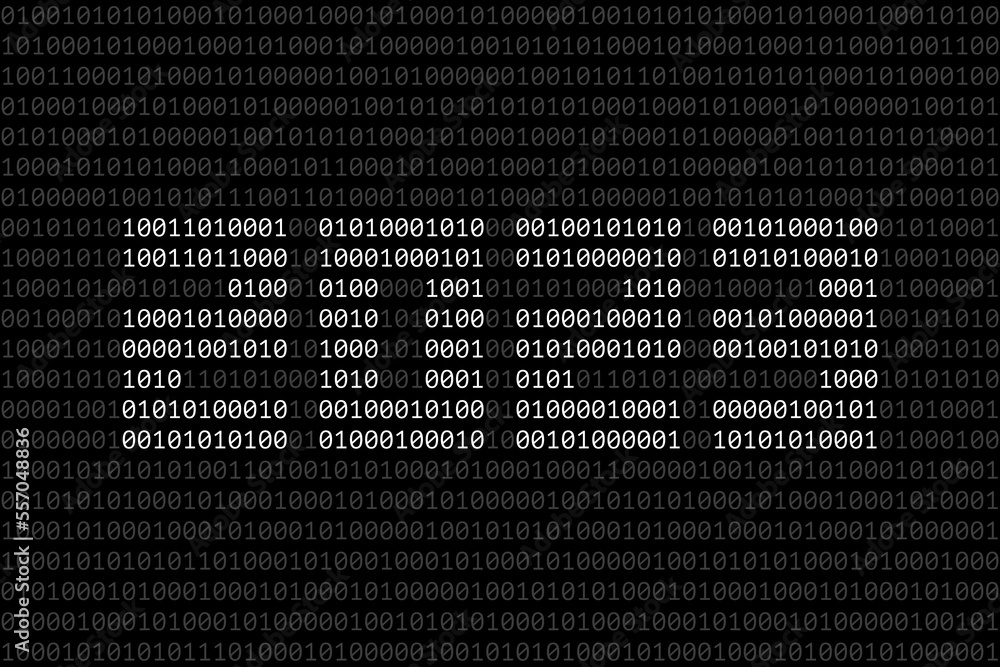 Number 2023 composed from light 0 and 1 digits over binary code Stock ...