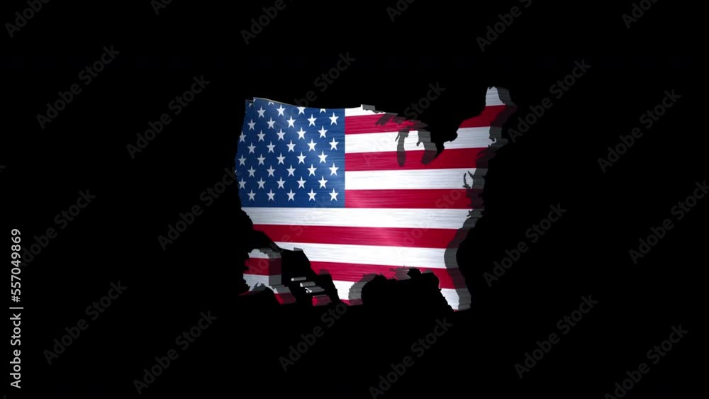 3d animation of the United States of America map rotating,isolated by ...