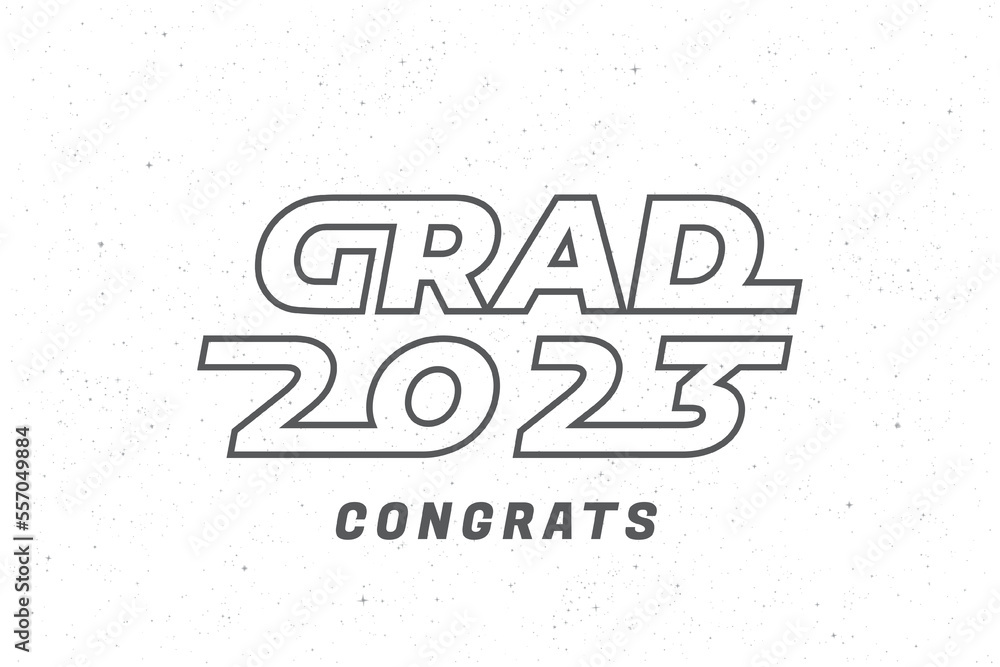 Grad 2023 Italic Capitals Logo and Congrats Lettering Graduation Future ...