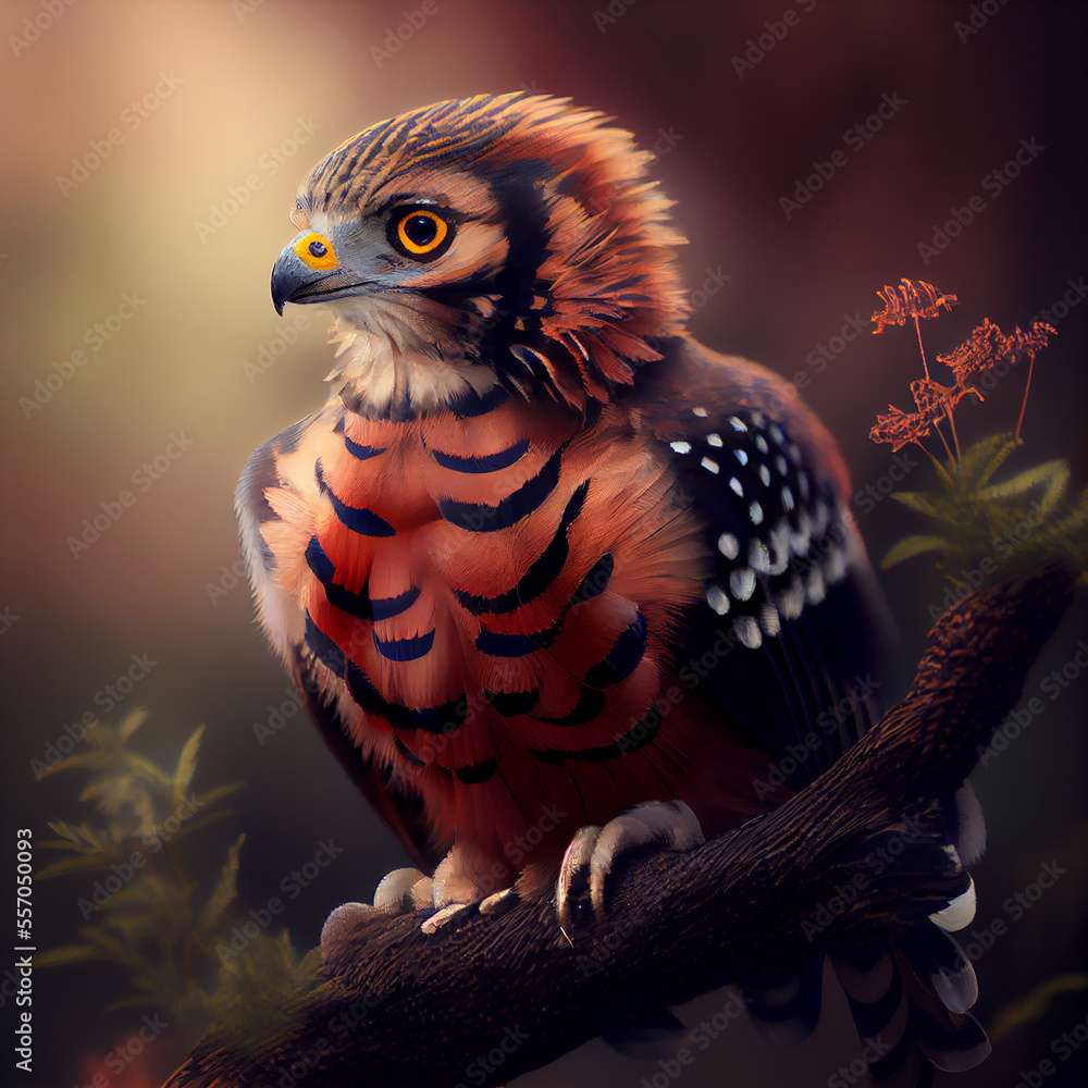 Tiger hawk generative art Stock Illustration | Adobe Stock
