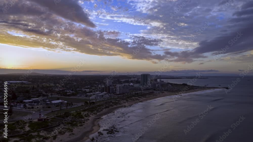 Port Elizabeth South African city harbour beautiful aerial hyperlapse ...