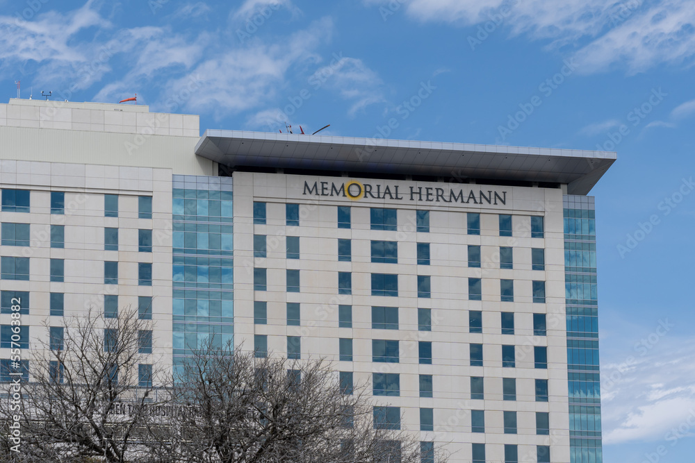 Houston, Texas, USA -March 9, 2022: Memorial Hermann building in ...