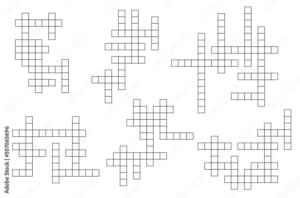 Crossword Game Grid Vector Puzzle Constructor With Empty Squares Isolated Vector Circuit
