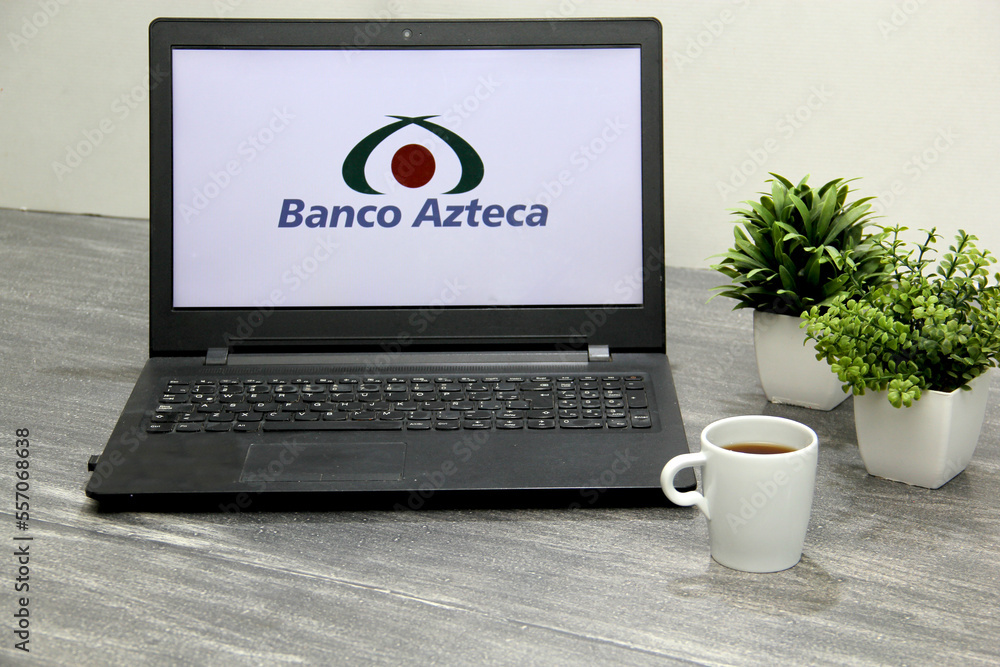 Mexico City, Mexico - Nov 9 2022: Banco Azteca, from Grupo Salinas, a ...