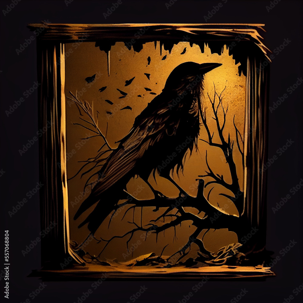 Poe's raven transparent background, blackbird, crow moody dark emo ...
