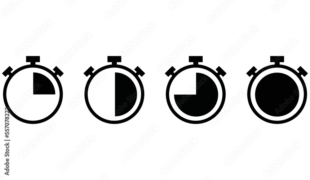 Vecteur Stock Timers icon set on transparent background. Stopwatch symbol. countdown clock ...