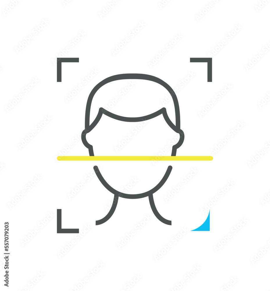 Face authorization colorful icon. Internet security and personal data ...