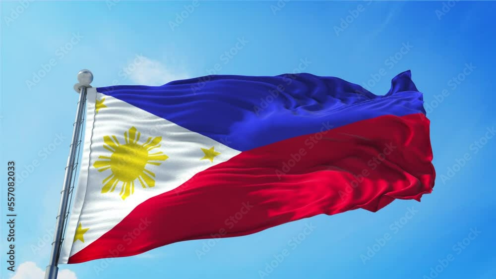 Philippines Flag Loop. Realistic 4K. 30 fps flag of the Philippines ...