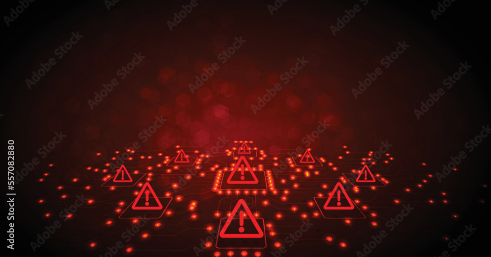 Unsafe Wifi Connections concept. Attention warning attacker alert sign ...