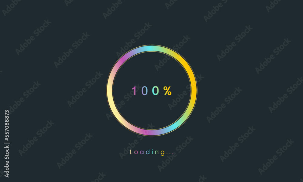 100 percent rainbow loading bar, uploading bar for user interface ... 100 percent rainbow loading bar, uploading bar for user interface ...