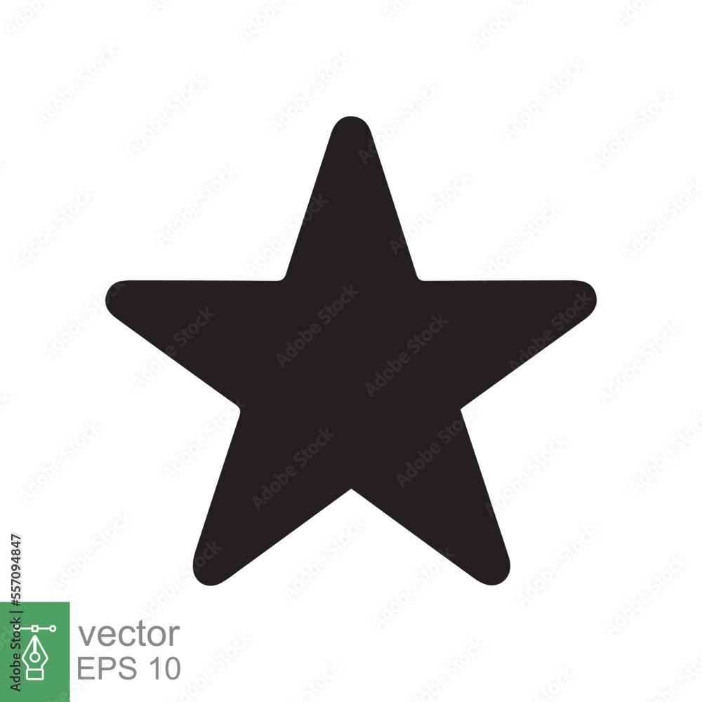 Star icon. Simple solid style. Black star, silhouette, favorite, rating ...