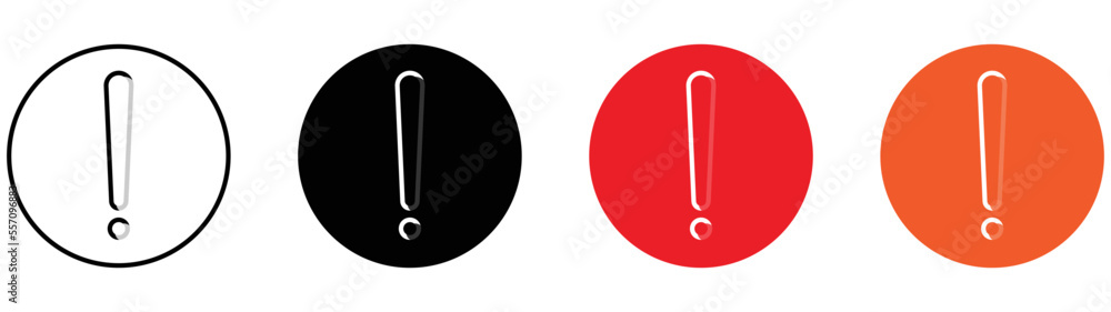 exclamation mark inside circle icon set. mark symbol for app and web ...