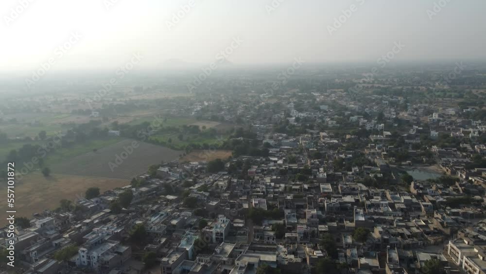 Ahore, Rajasthan, India 28th December 2022: 4k Drone shot of Ahore or ...