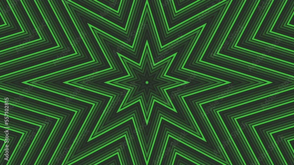 Green octagonal star simple flat geometric on dark grey black ...