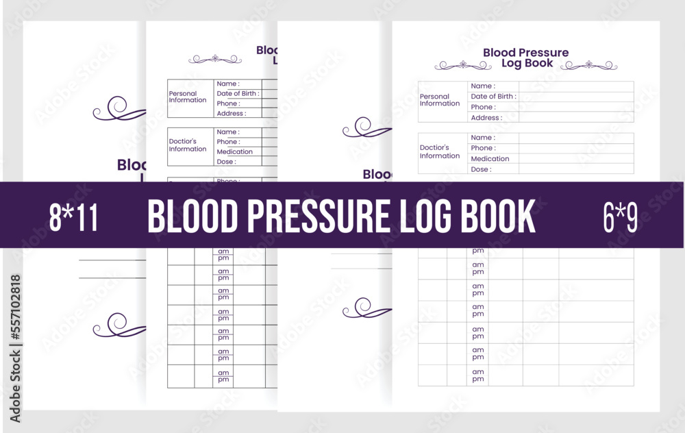 Blood Pressure Color KDB log book Stock Vector | Adobe Stock