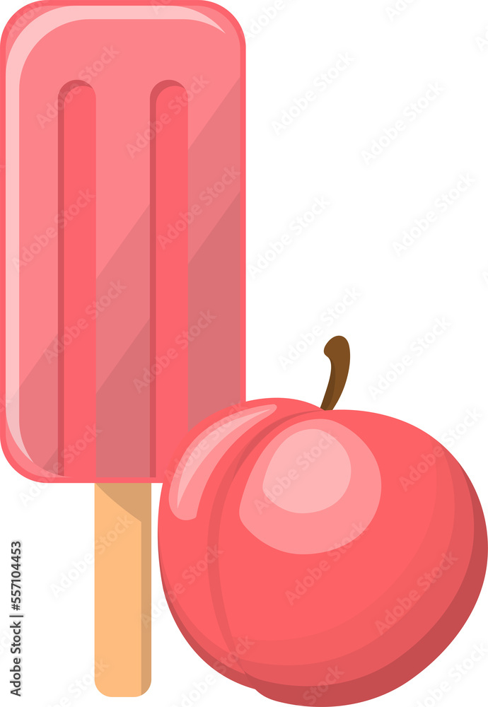 Cartoon comic vector of peach popsicle Stock Illustration | Adobe Stock