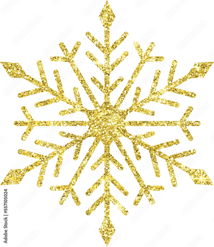 Gold glitter snowflake Stock Illustration | Adobe Stock
