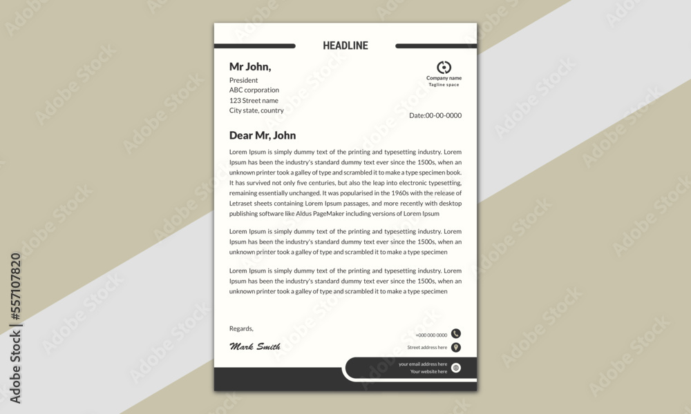 business style letterhead corporate project design letterhead template ...