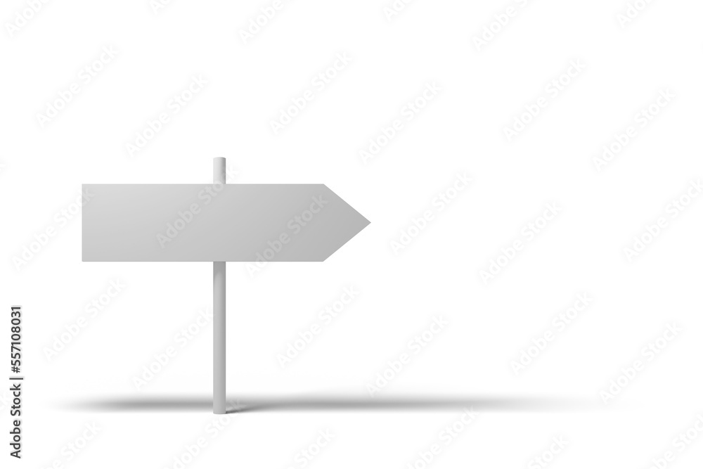 one blank direction sign board mockup, 3d rendering Stock Illustration ...