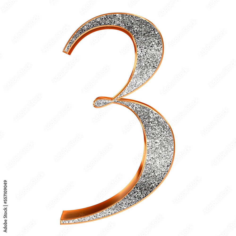 Silver 3D bling alphabet numbers. This is a part of a set which also ...