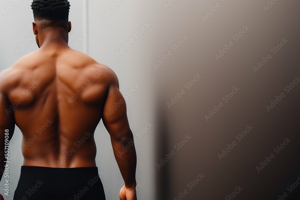 strong black man backwards bodybuilder Stock Illustration | Adobe Stock