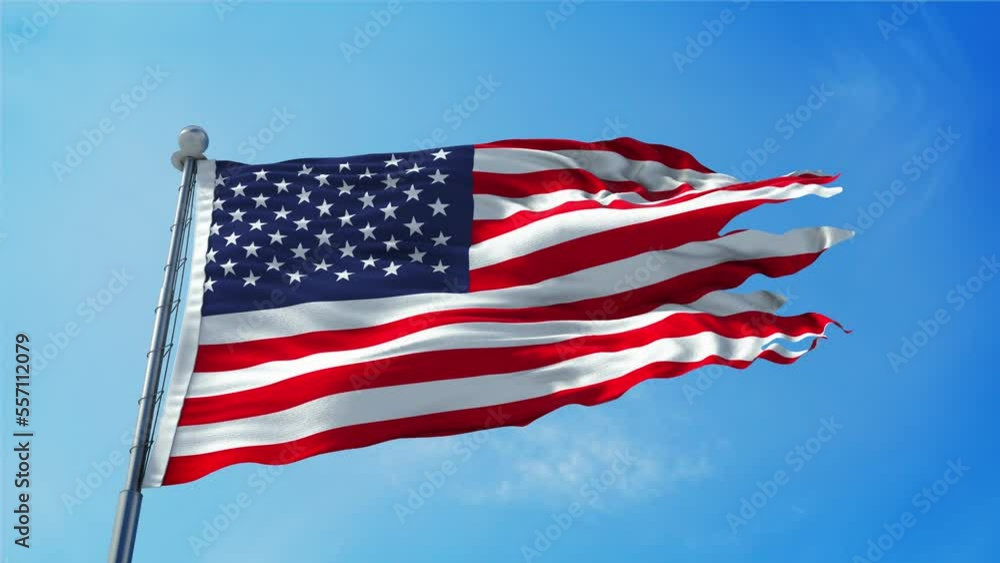 American Flag Loop. Independence Day USA. Realistic 4K. 30 fps flag of ...