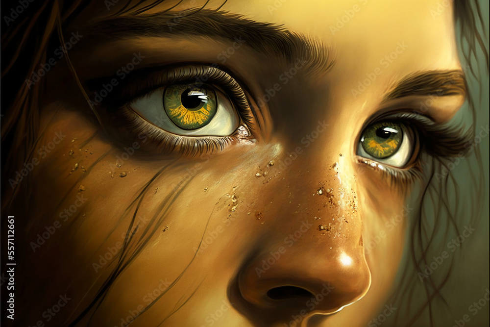 Hazel eyes concept. Computer generated. Generative AI. Stock ...