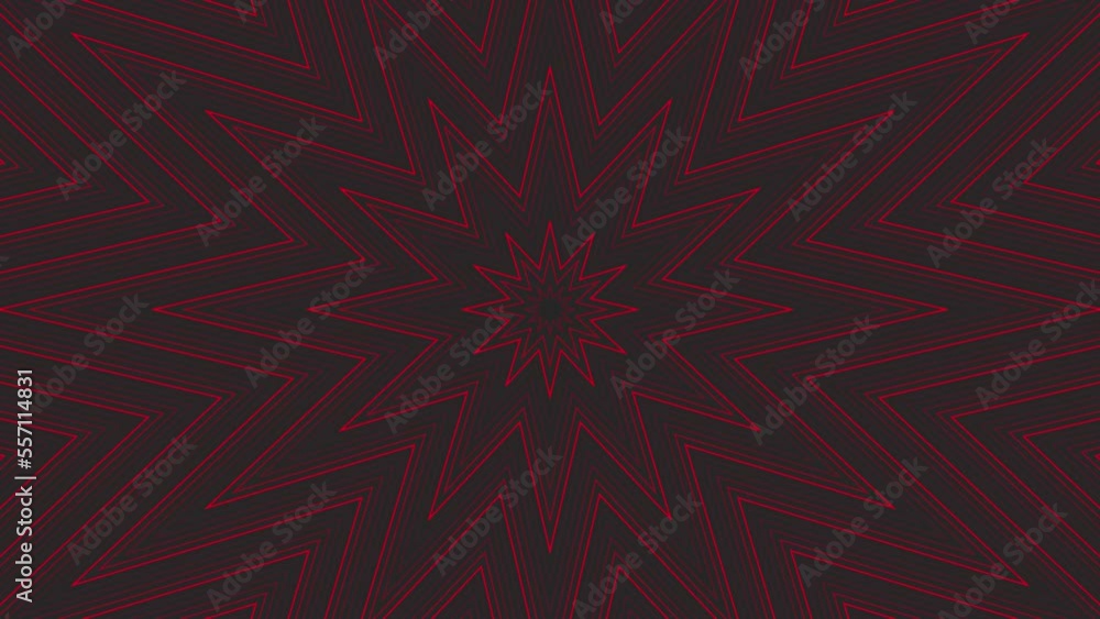 Red slim octagonal star simple flat geometric on dark grey black ...