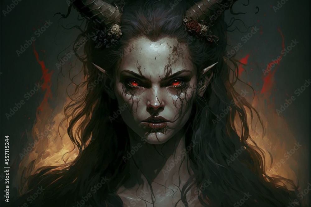 Succubus, a supernatural demon. Evil and seductive female devil. Generative AI. Stock ...