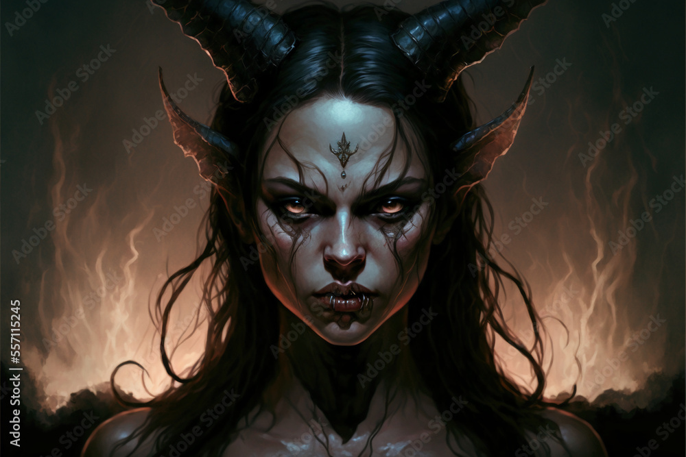 Succubus, a supernatural demon. Evil and seductive female devil. Generative AI. Stock ...