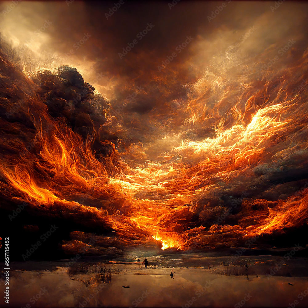 Cinematic Burning Sky AI Generated ilustração do Stock | Adobe Stock