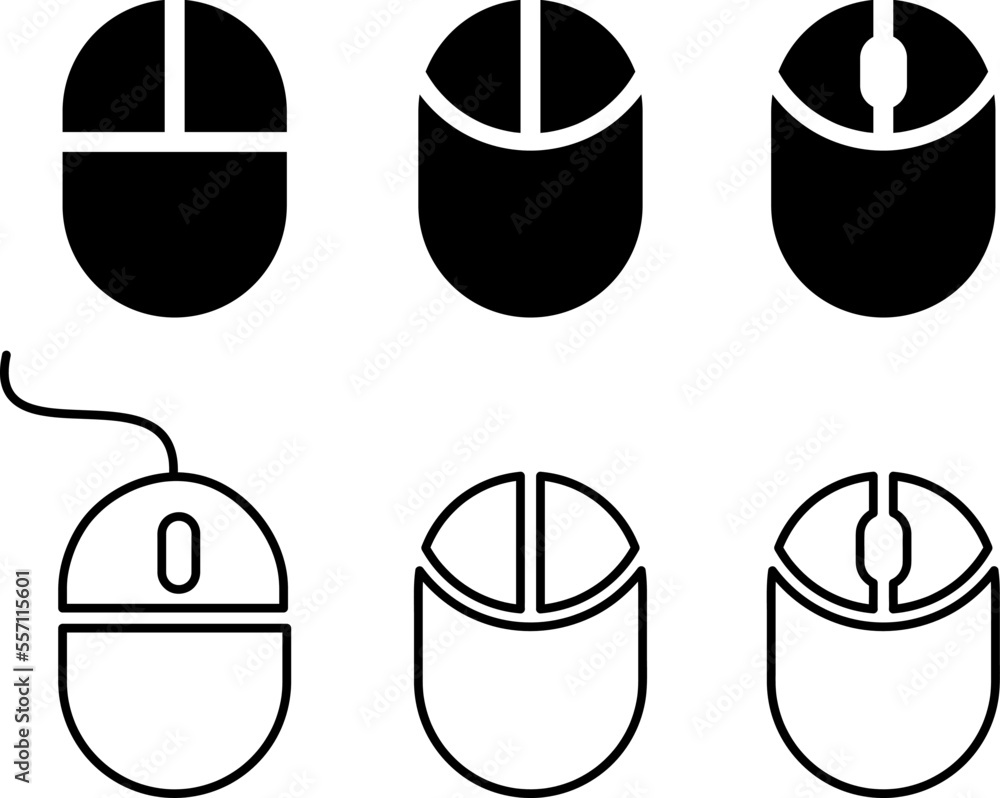 Computer mouse icon set on white background.eps Stock Vector | Adobe Stock