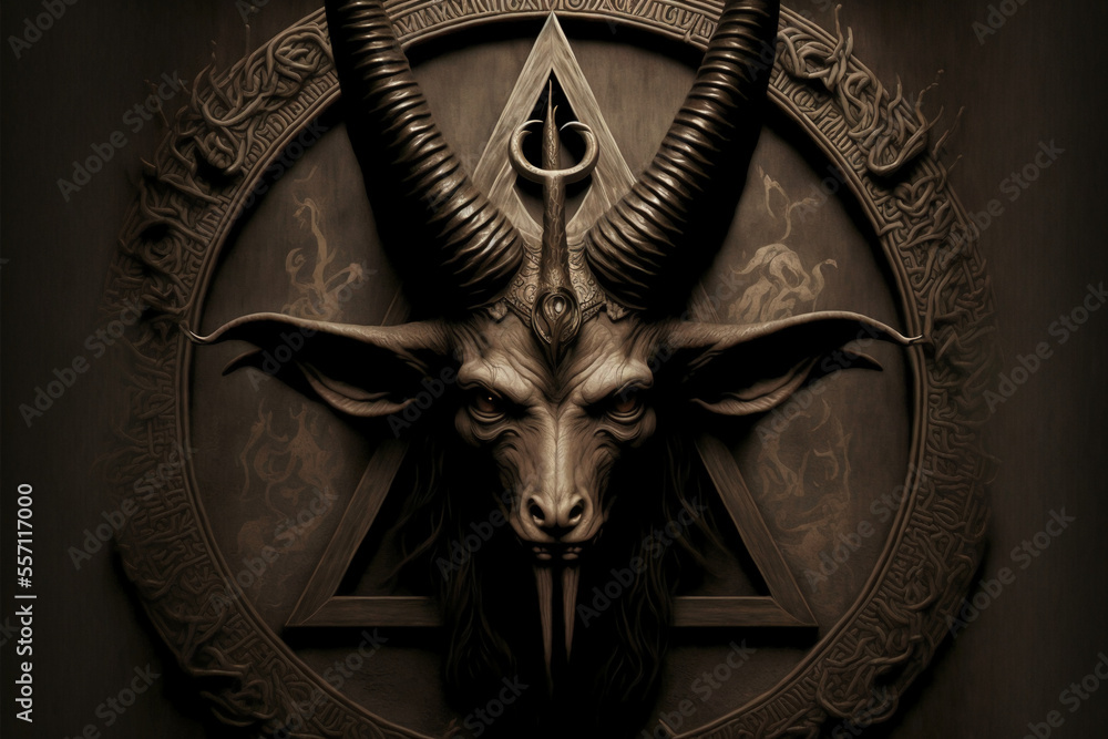 Babhomet vector illustration. Occult and esoteric symbol. Generative AI ...