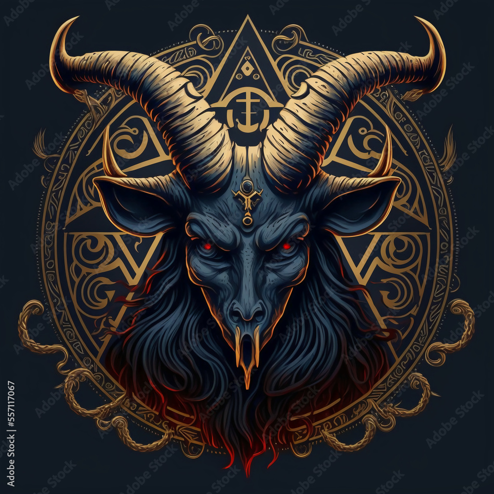Babhomet vector illustration. Occult and esoteric symbol. Generative AI ...