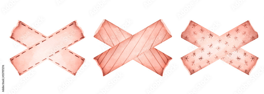 Set of Cross Tape Strips. Isolated on white background. Torn Stickers ...