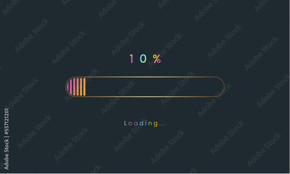 10 percent rainbow downloading bar, loading bar, banner for user ...
