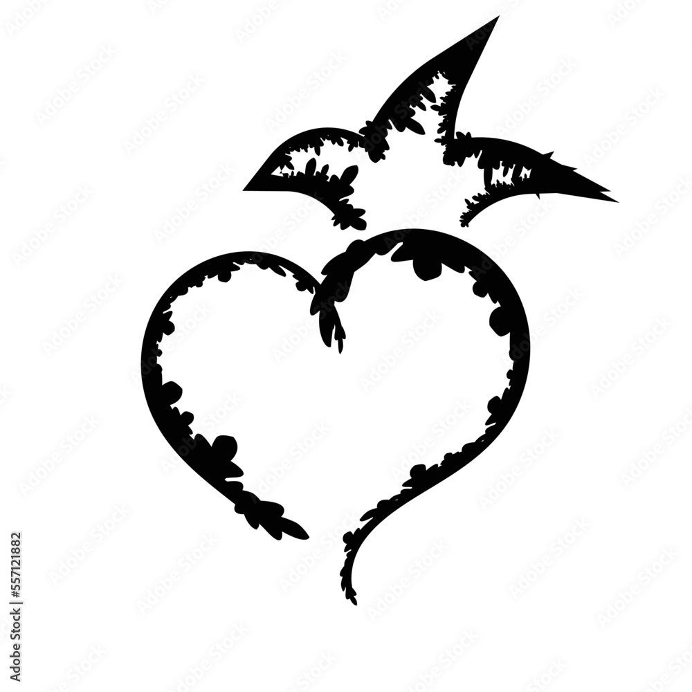 Hand drawn crowned heart. Doodle princess, king and queen crown on ...
