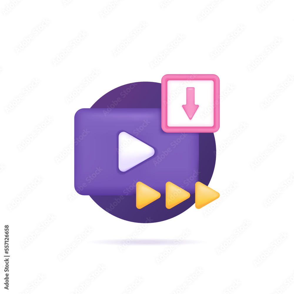 video symbol and arrow. icon about movie downloader, video download ...