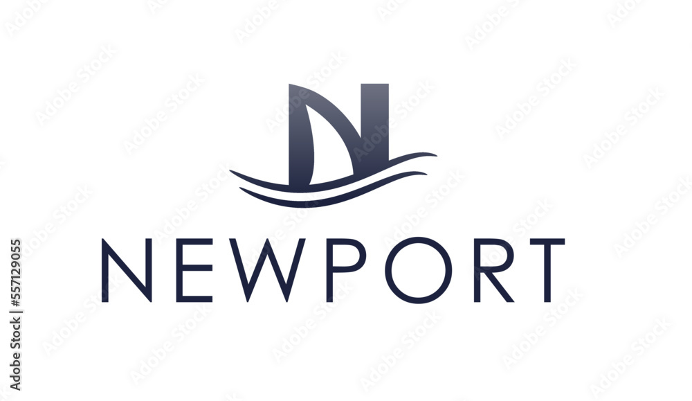 Newport Letter N logo design Stock Vector | Adobe Stock