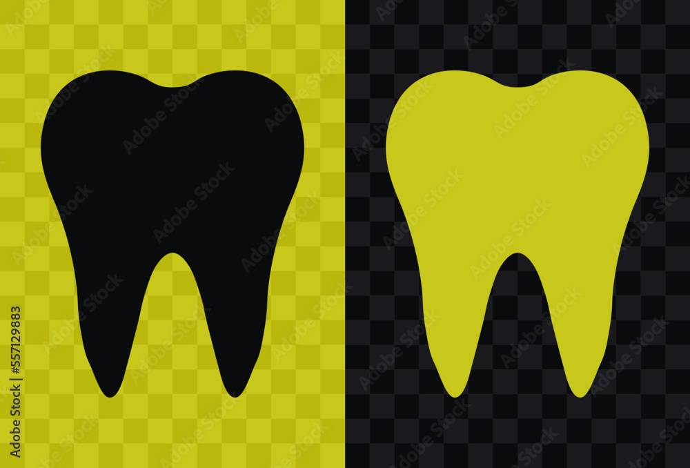 Tooth, high quality vector silhouette icon. Tooth icon silhouette ...