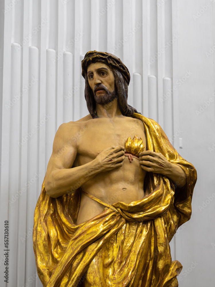 Solothurn, Switzerland - July12, 2022: Gilded statue of the Sacred ...